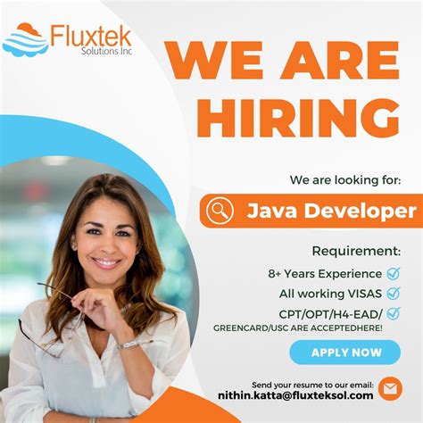 Hiring Javadeveloper Techjobs Jobopening Jobopportunity Fluxtek