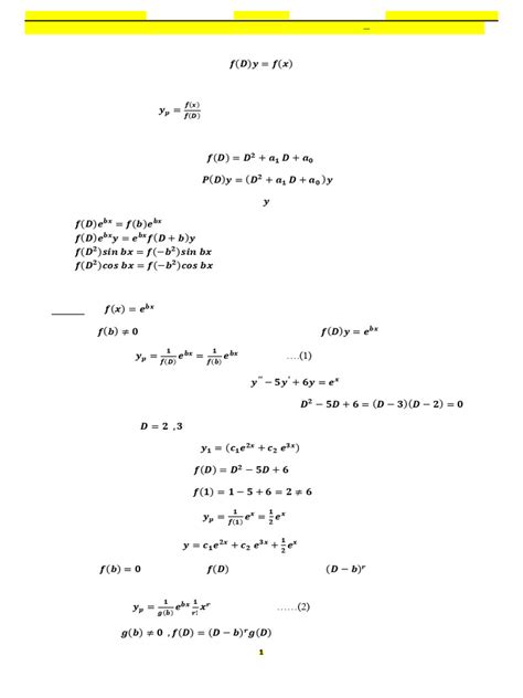 Second Order D Operator Methods Pdf Ordinary Differential Equation