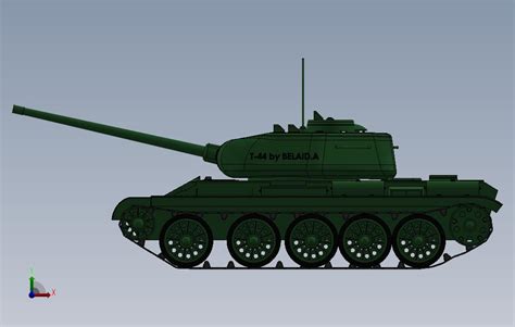 T44中坦克solidworks 2016模型图纸免费下载 懒石网