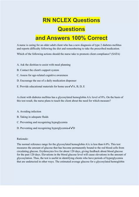 Rn Nclex Questions Questions And Answers 100 Correct Rn Nclex