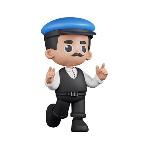 3d Character Driver Feeling Happy Pose 3d Render Isolated On