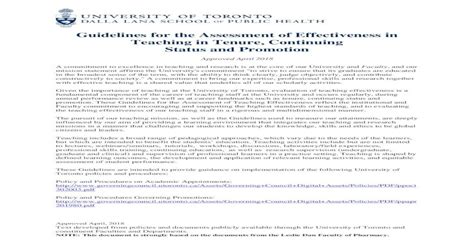 Pdf Guidelines For The Assessment Of Effectiveness In Teaching · The Teaching