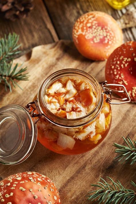 Preparation Of Homemade Herbal Tincture From Red Fly Agaric Or Amanita