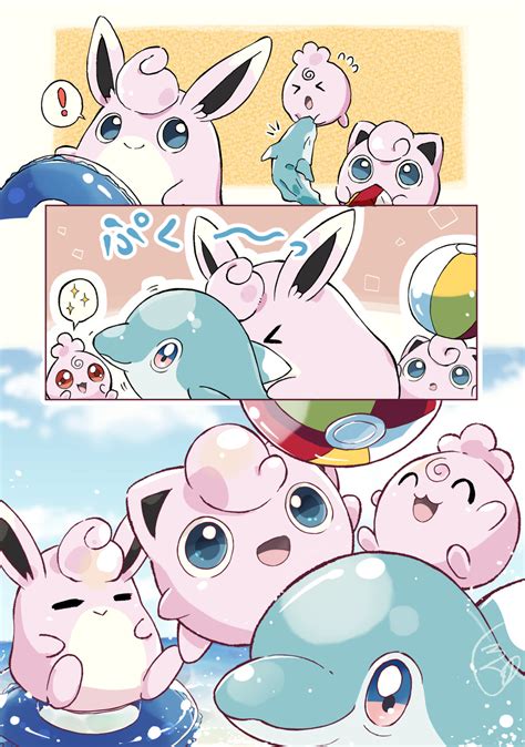 Jigglypuff Wigglytuff Igglybuff And Finizen Pokemon Drawn By Asakirirokuyu Danbooru