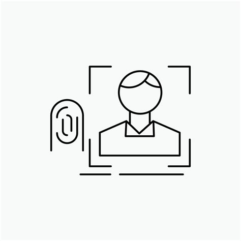 Finger Fingerprint Recognition Scan Scanning Line Icon Vector Isolated Illustration