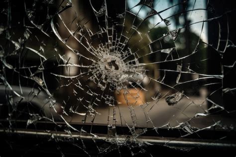Premium Ai Image Someones Reflection In Cracked Glass Door