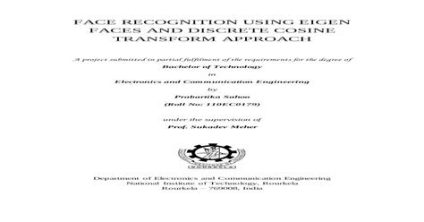 Pdf Face Recognition Using Eigen Faces And Discrete Cosine Transform