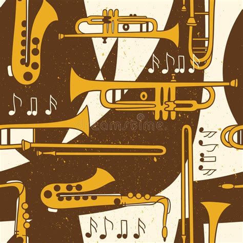 Seamless Pattern With Musical Instruments Stock Vector Illustration