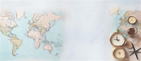 Premium Ai Image World Map With A Compass And Blank Space For Text Or