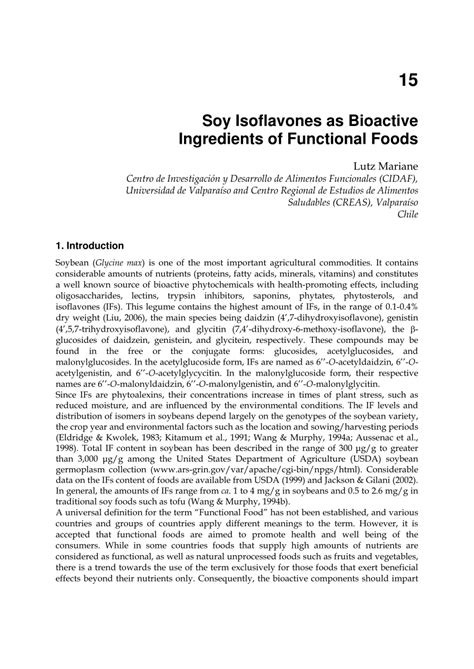 Pdf Soy Isoflavones As Bioactive Ingredients Of Functional Foods