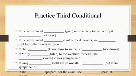 Conditionals Type 3 Exercises