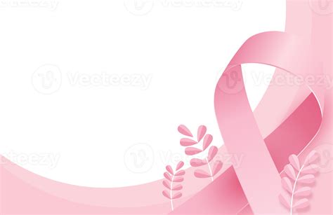 Pink Ribbon Border Design Breast Cancer Awareness Background Decoration