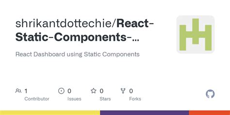 Github Shrikantdottechiereact Static Components Dashboard React