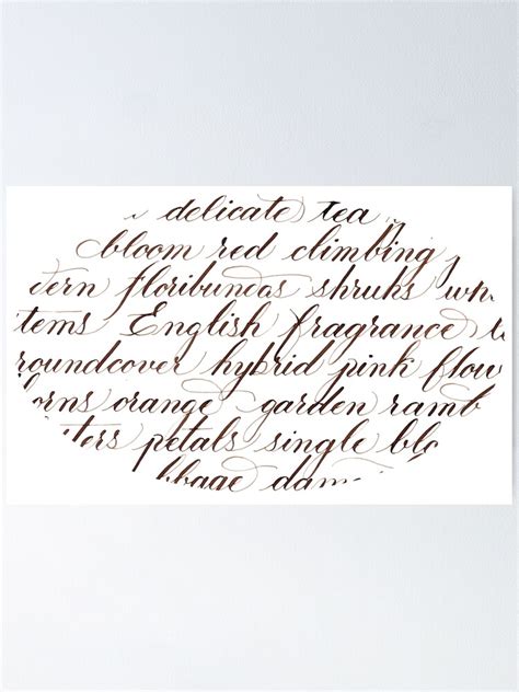 Póster Collage De Palabras Rosa En Caligrafía Manuscrita De Kat