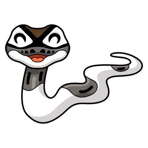 Premium Vector Cute Axanthic Pied Ball Python Cartoon
