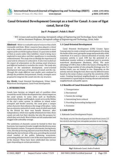 Canal Oriented Development Concept As A Tool For Canal A Case Of Ugat