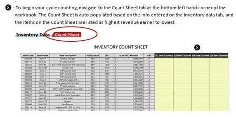 Abc Cycle Counting Analysis In Excel With Training Instructions Etsy