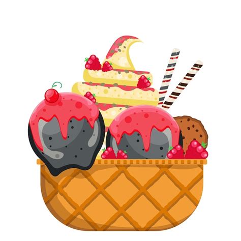 Casquinha De Waffle De Sorvete Muitos Sabores De Casquinha De Waffle De