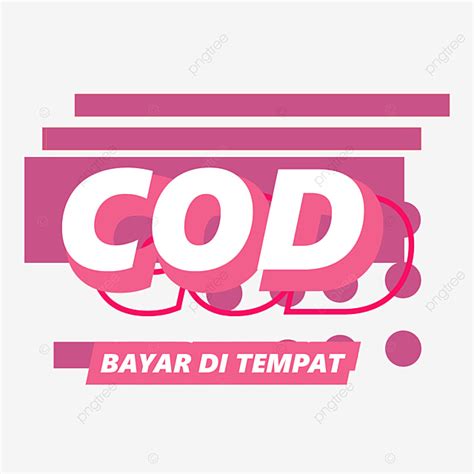 Text Design Bayar Di Tempat Clipart Pink Vector Cod Cash On Delivery