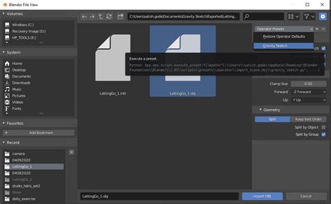 Gravity Sketch To Blender Workflow Using OBJ File Format