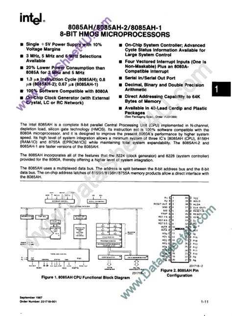 P8085ah 2 P8085ah 8 Bit Hmos Microprocessors Intel