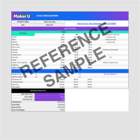 Costing Pricing And Profit Margin Template Maker U