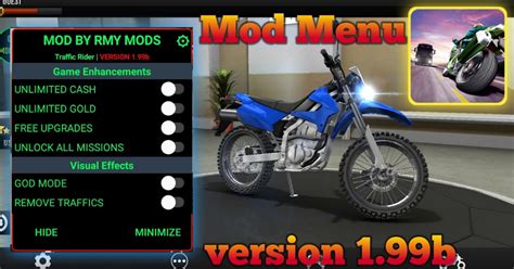 Traffic Rider Mod Menu V1 99b Unlimited Cash Gold God Mode And More