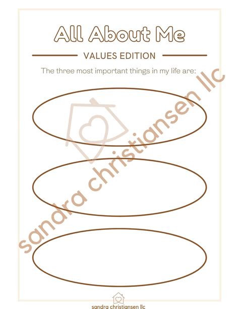 Values Clarification Worksheet Digital Download Etsy