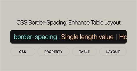 Css Border Spacing Enhance Table Layout