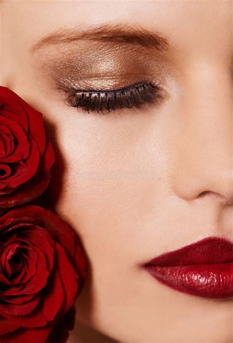She Has Perfect Features A Beautiful Young Womans Face Stock Image