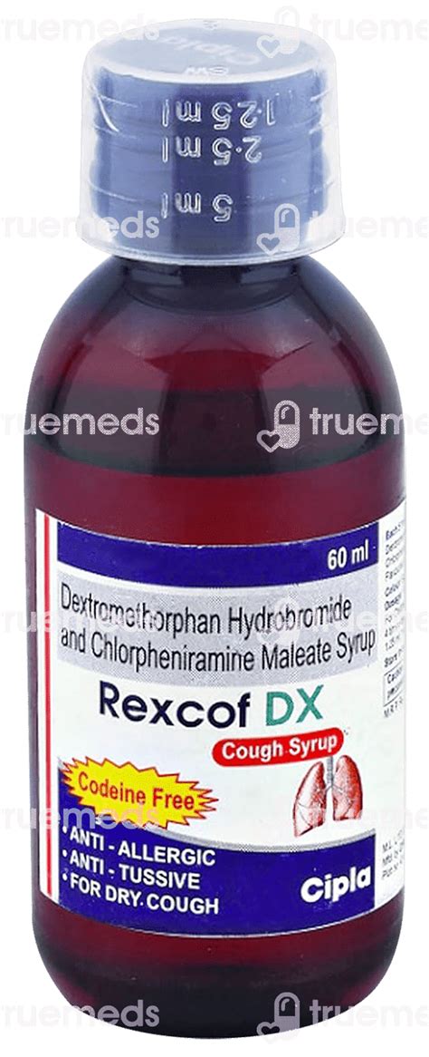 Rexcof Dx 210 Mg Syrup 60 Ml Uses Side Effects Dosage Price Truemeds