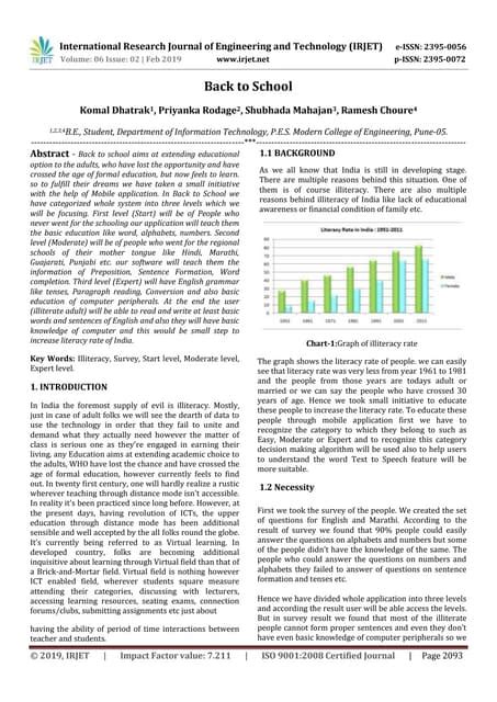 Irjet Back To School Pdf