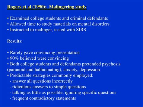 Ppt Malingering Powerpoint Presentation Free Download Id620307