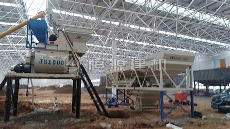 Hzs50型混凝土搅拌站 安阳客户安装现场郑州市恒源建筑设备制造有限公司