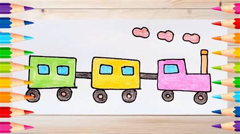 كيف ترسم قطار 🚈 رسم للاطفال رسم قطار للاطفال سهل الرسم للاطفال