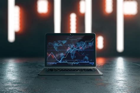 Premium Photo Close Up Of Laptop Computer With Forex Chart On Screen