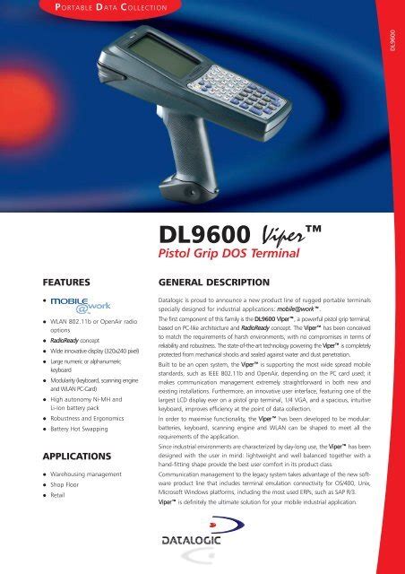 Dl9600 Viper™ Barcode Systems Stock Control