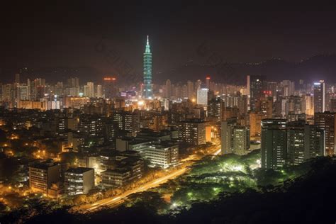 城市夜景车水马龙道路灯光图片 包图网