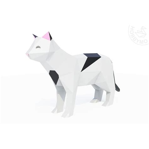 Standing Cat 3d Papercraft Pdf Template Inspire Uplift