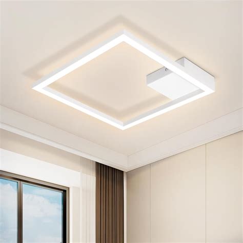 Zmh Plafón Led Cuadrada Blanca Moderna Para Salón Y Cocina 3000 K