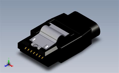 带金属夹的 Sata 数据线 Step 模型图纸下载 懒石网