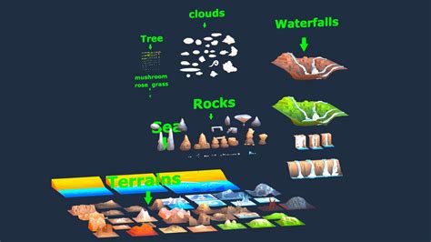 Low Ploy Landscape Pack Open3dsea