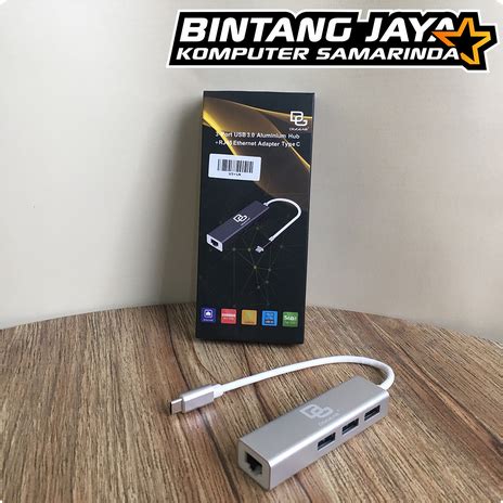 Jual Digigear USB Hub Type C 3 Port USB 3 0 Aluminium RJ45 Ethernet LAN Port Shopee Indonesia