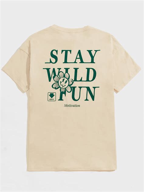 SHEIN Desenho Animado Slogan Ocasional Camiseta Tanque Masculina