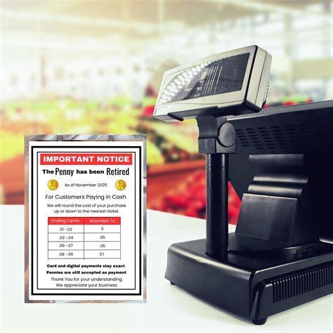 Penny Phase Out Sign No More Pennies Sign Cash Register Notice Penny