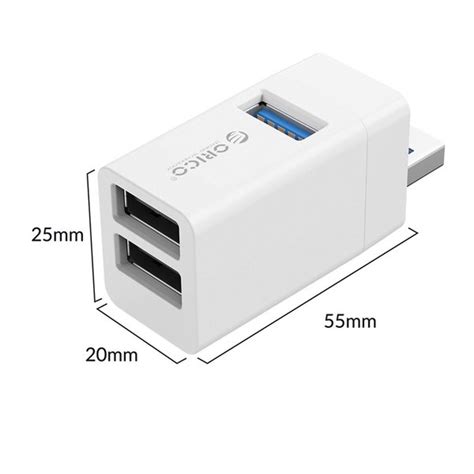 Mini Usb Hub With 3 Usb A Ports White Orico