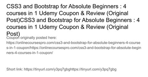 Css And Bootstrap For Absolute Beginners Courses In Udemy