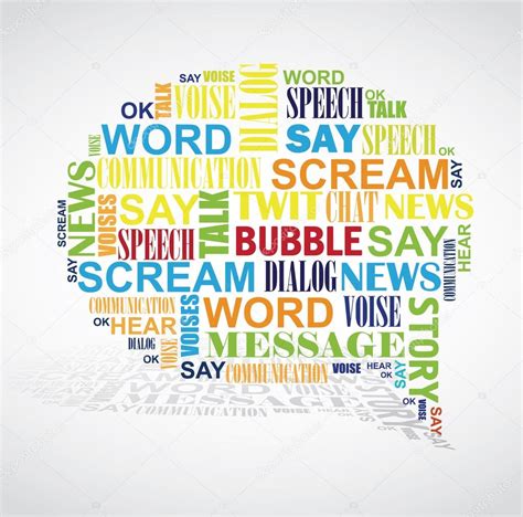Speech Bubble Formed By Color Words — Stock Vector © Nucleartrash 73212099