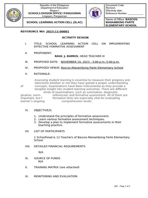 Sample Slacimplementing Effective Formative Assessments Pdf