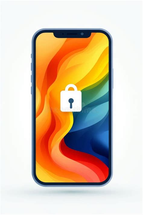 Abstract Fluid Gradient Smartphone Wallpaper Glowing Padlock Symbolizing Encrypted Mobile